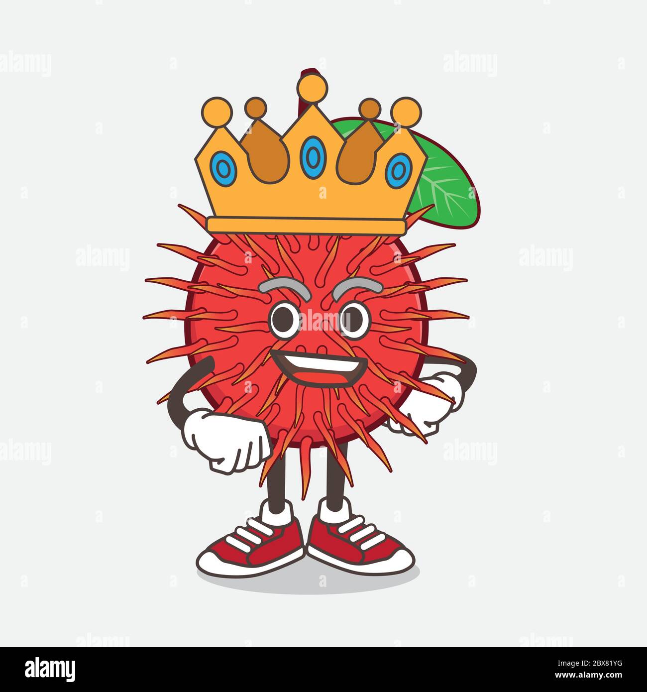 An illustration of Rambutan Fruit cartoon mascot character stylized of ...