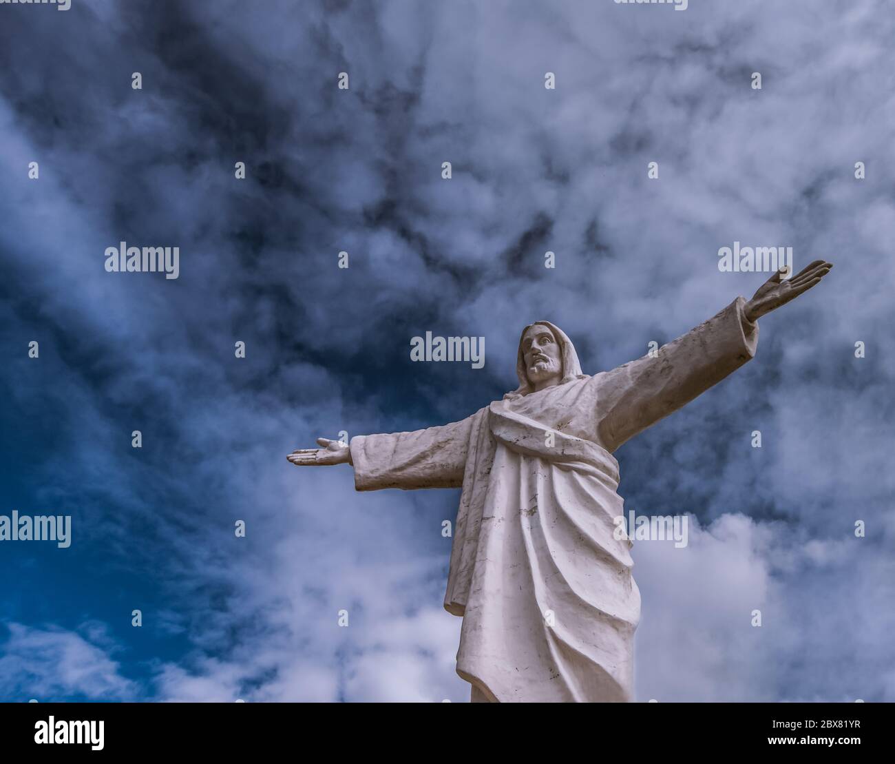 Christ the Redeemer or Cristo Blanco statue in Cuzco, Peru. Hight ...
