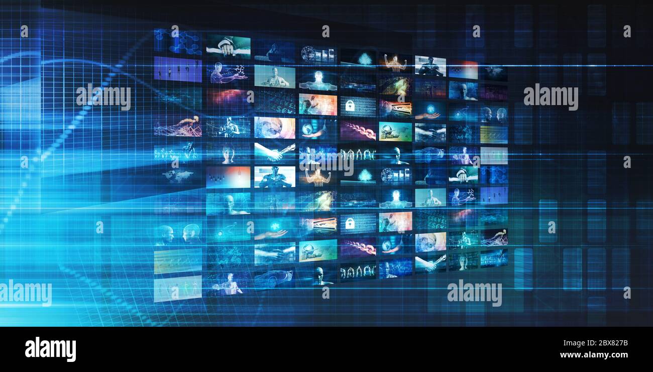 Entertainment Technology and New Video Streaming Service Stock Photo ...