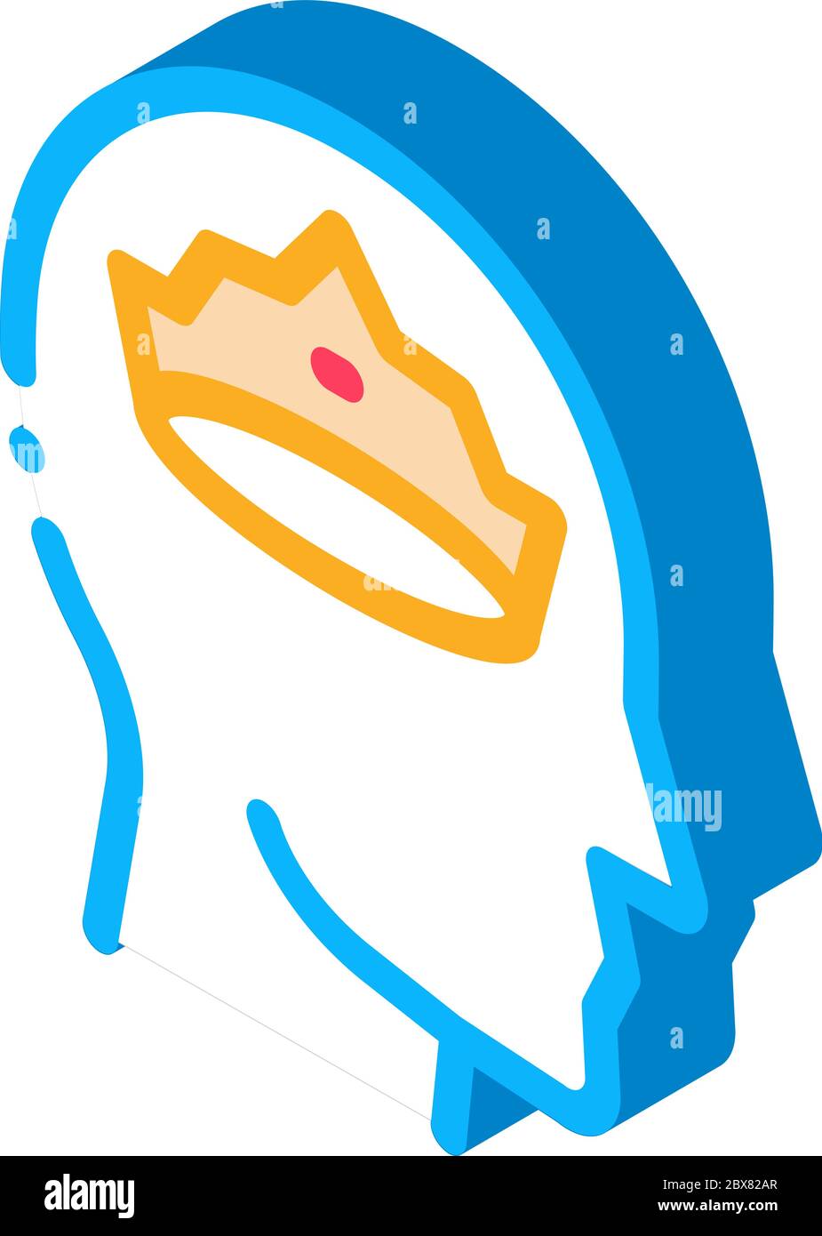 Crown Man Head isometric icon vector illustration Stock Vector Image ...
