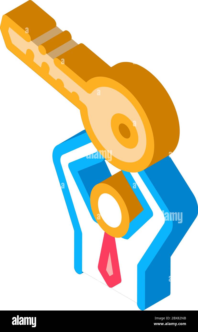 Man Holding Key isometric icon vector illustration Stock Vector Image ...