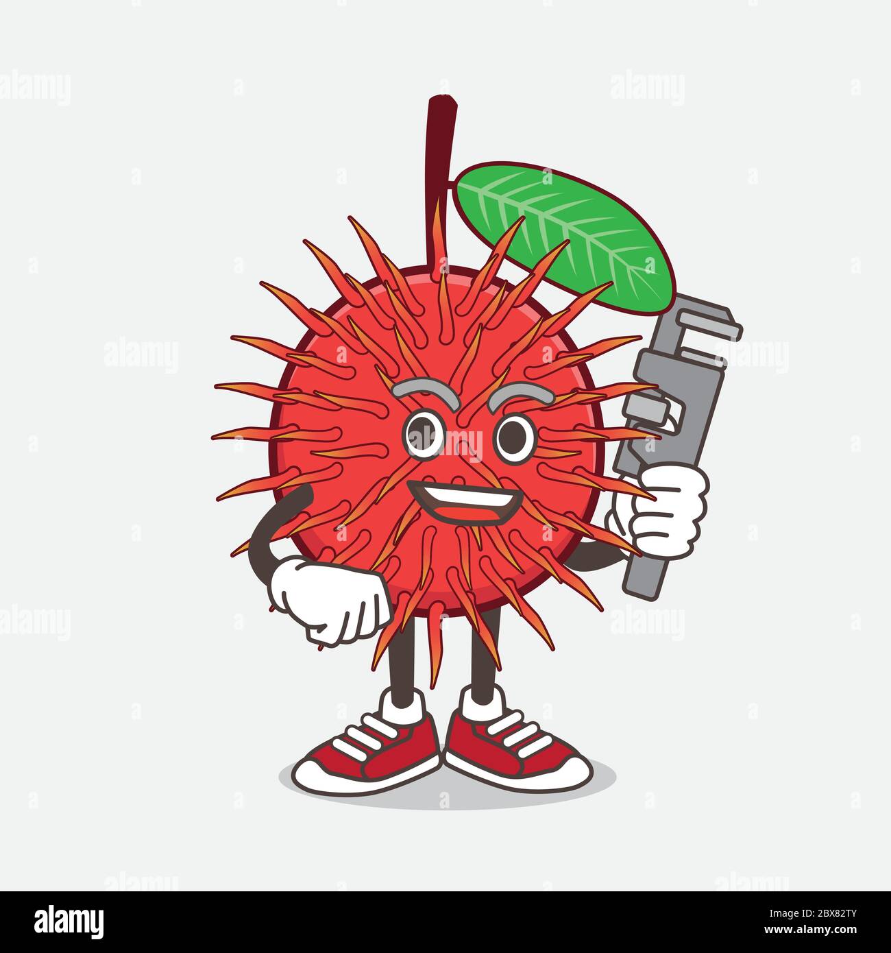 An illustration of Rambutan Fruit cartoon mascot character as happy ...