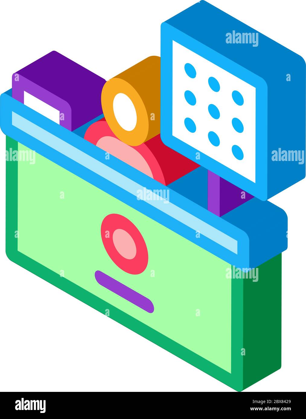 Cashier Table isometric icon vector illustration Stock Vector Image ...