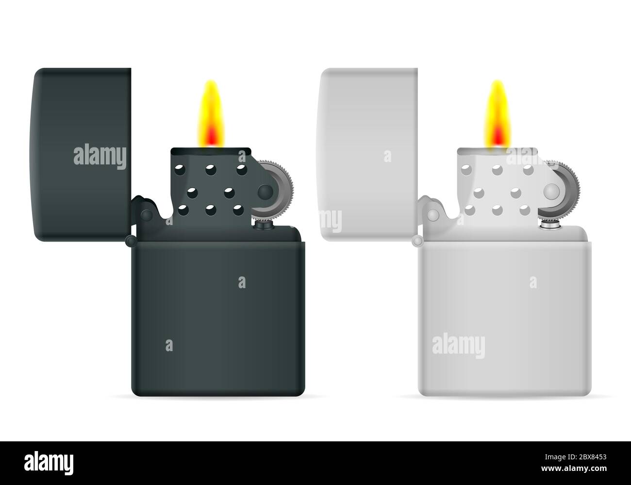 Lighter set on a white background. Vector illustration Stock Photo - Alamy