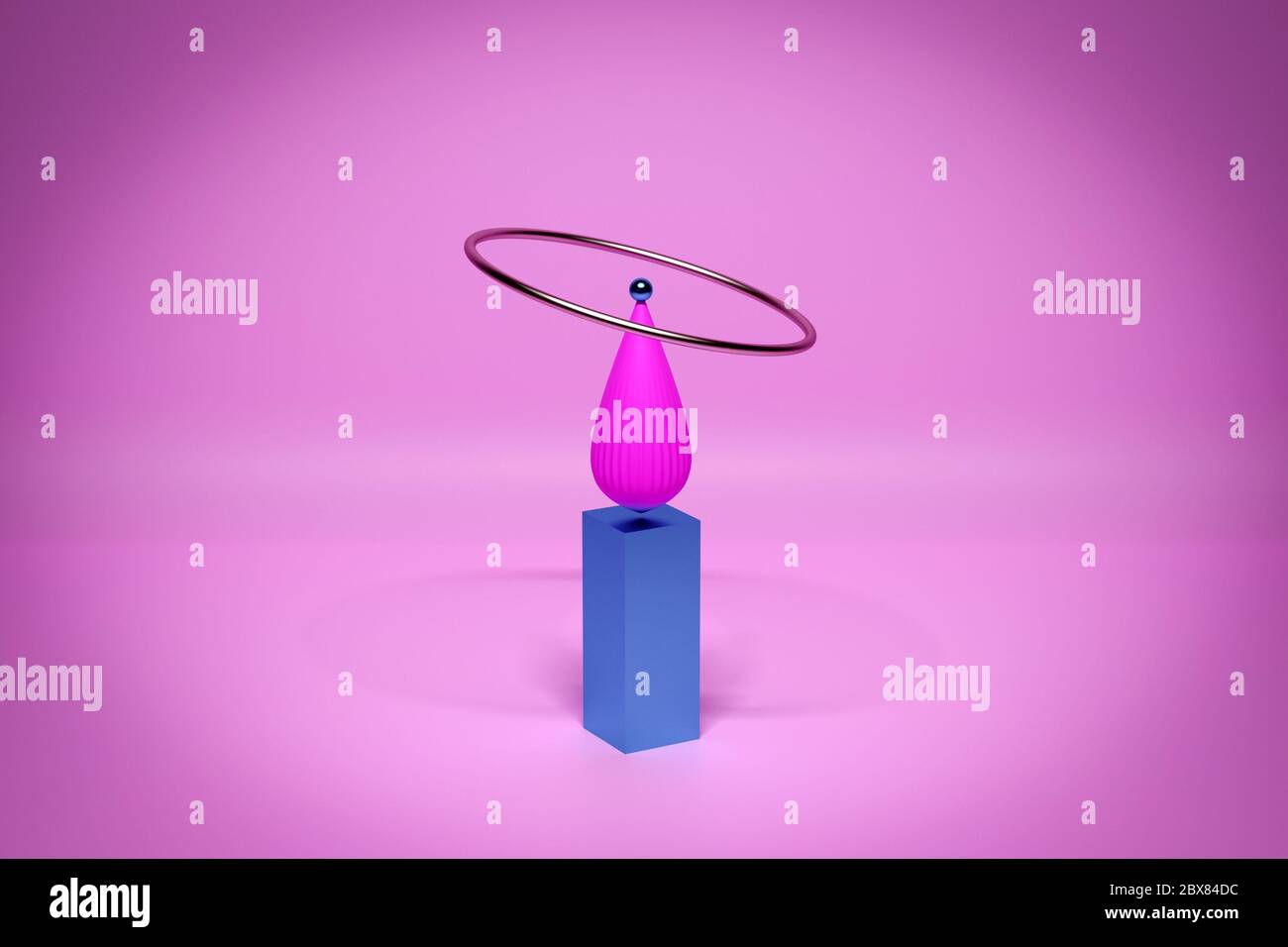 Close-up 3d monochrome illustration. Different geometric shapes ...