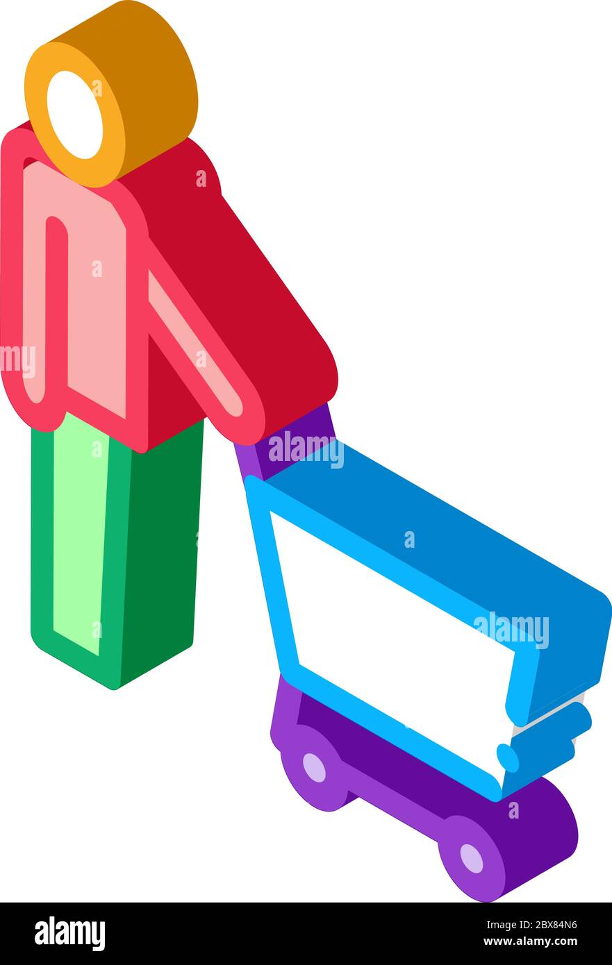 Customer Cart isometric icon vector illustration Stock Vector Image ...