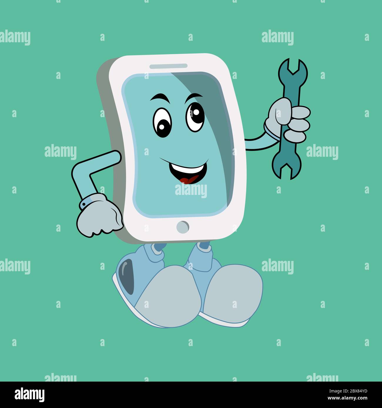 Cartoon mobile phone repair cap hi-res stock photography and images - Alamy