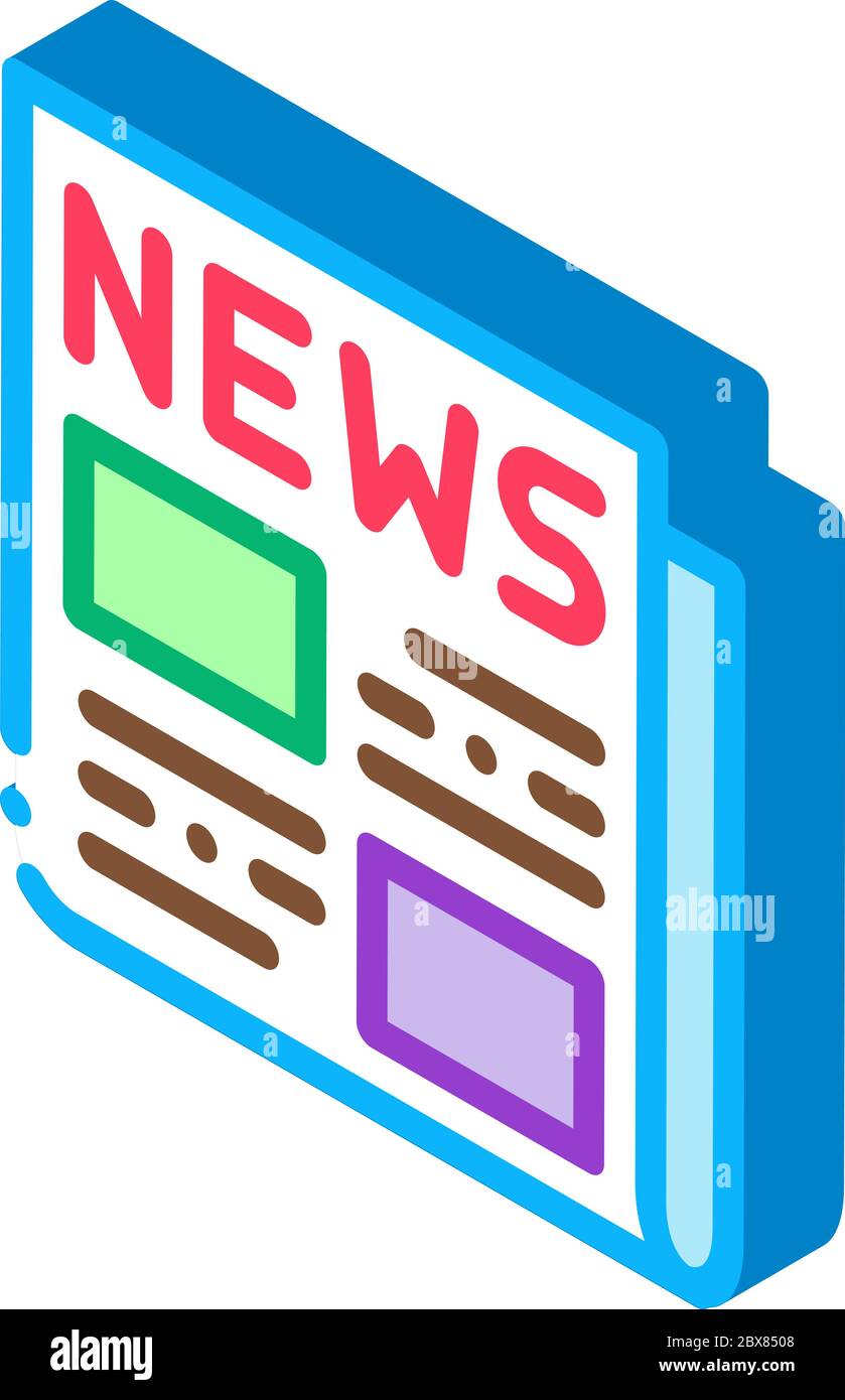 News Newspaper isometric icon vector illustration Stock Vector Image ...