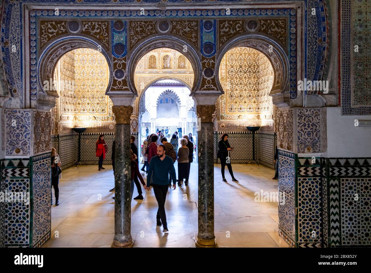 Stunning interiors inside the central Alcazar building. Seville ...