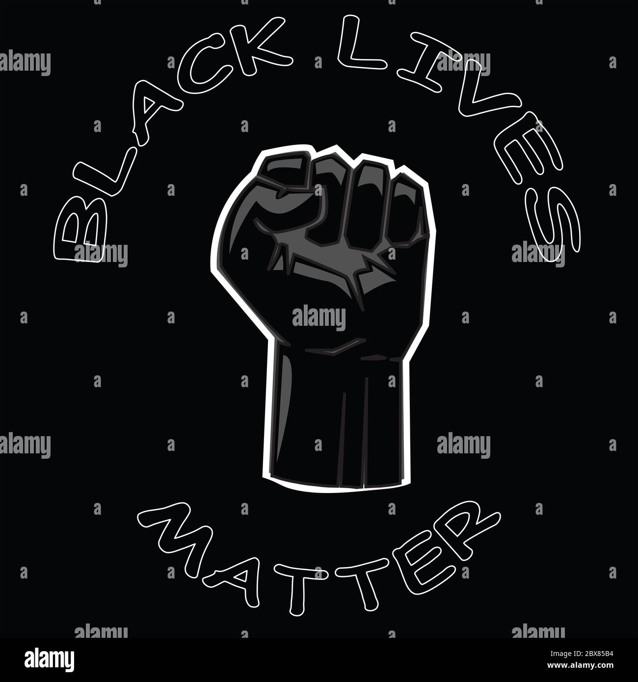 International human rights movement Black Lives Matter message with ...