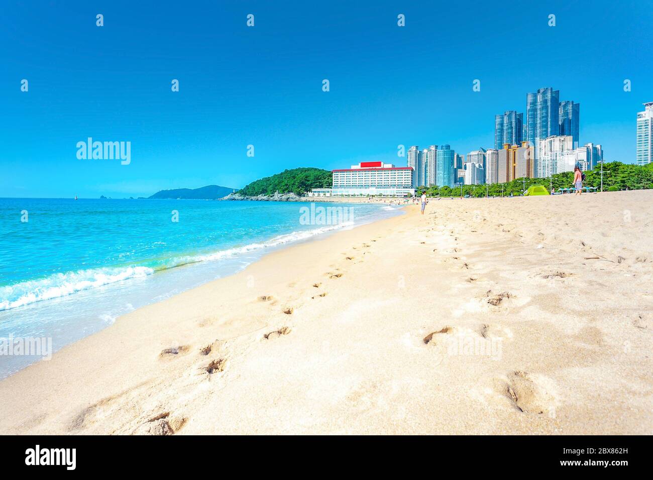 Haeundae beach and sea sun daylight relaxation landscape viewpoint in ...