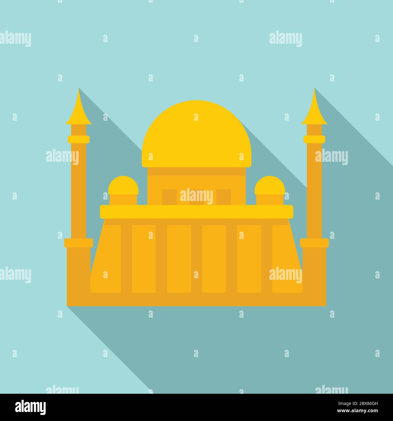 Nigeria gold temple icon. Flat illustration of Nigeria gold temple ...