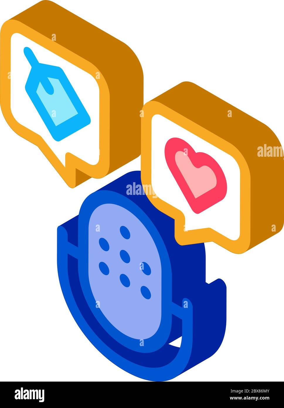 Microphone Label isometric icon vector illustration Stock Vector Image ...