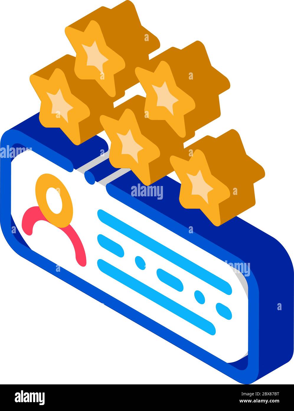 Review Stars isometric icon vector illustration Stock Vector Image ...