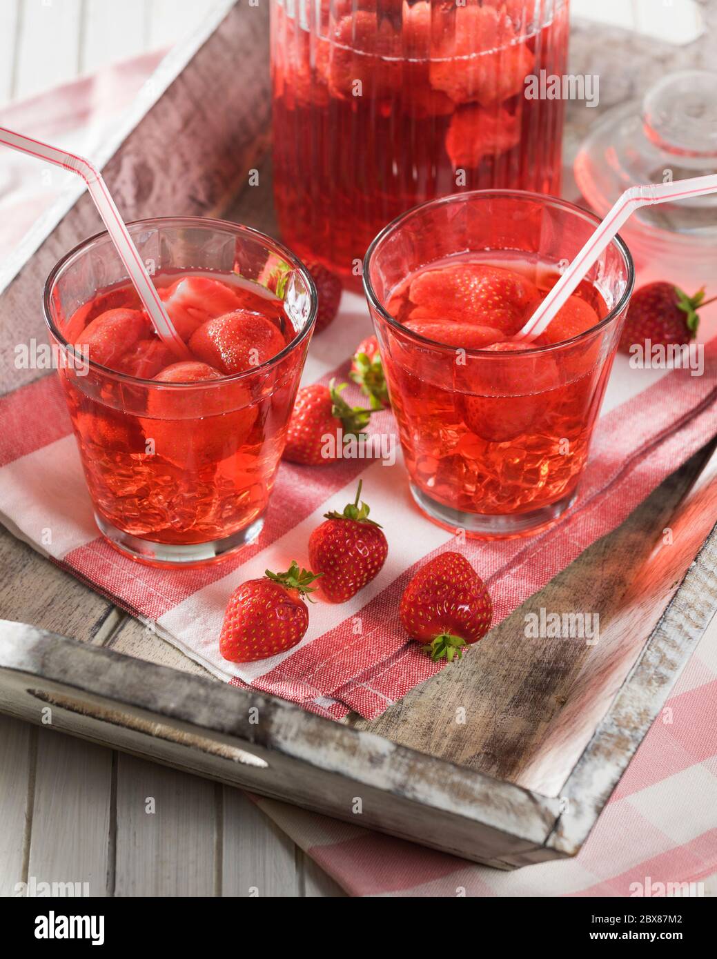 Strawberry kompot. Cold Polish and Central European fruit drink Stock ...