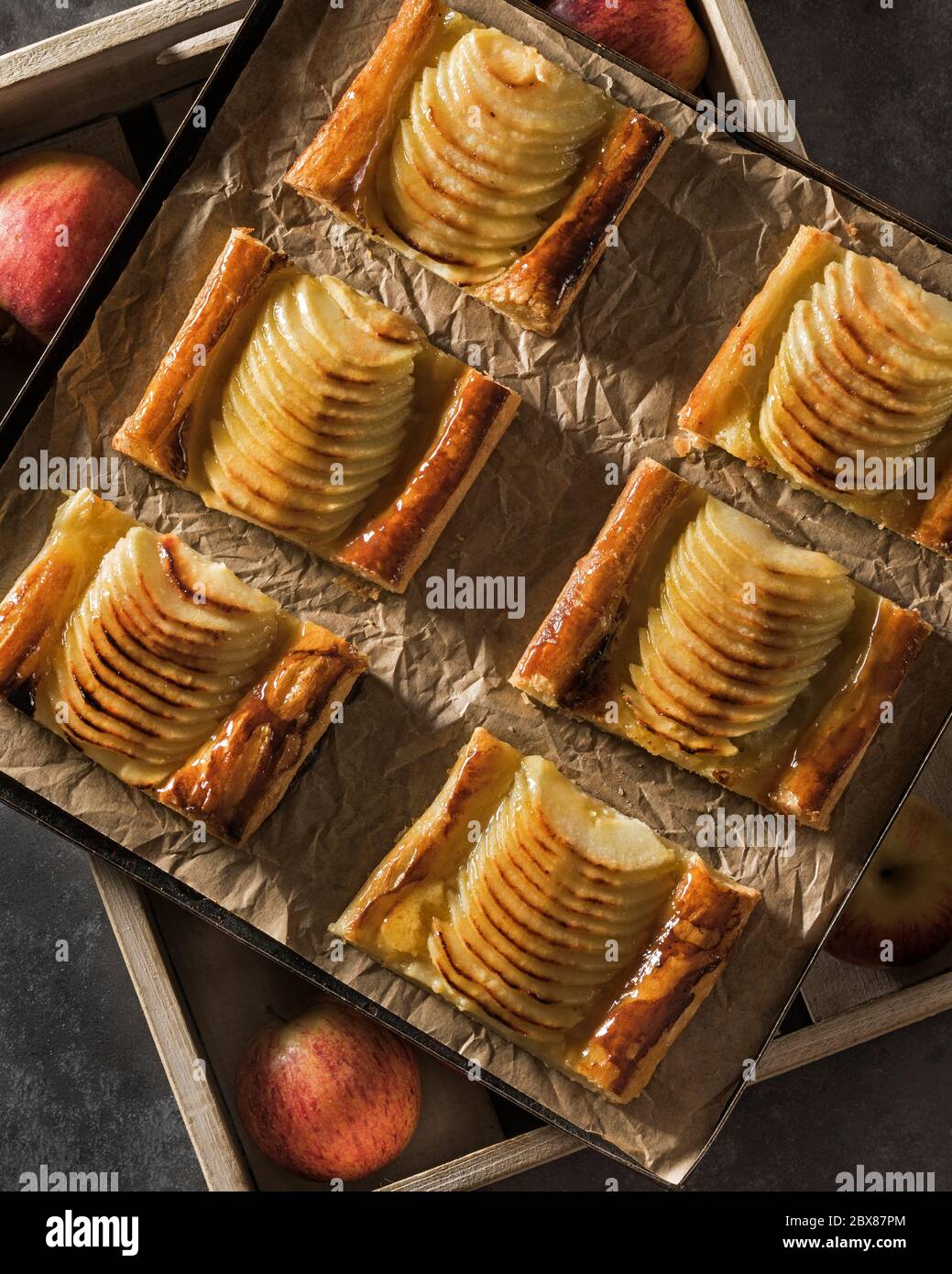 French apple tart slices Stock Photo - Alamy