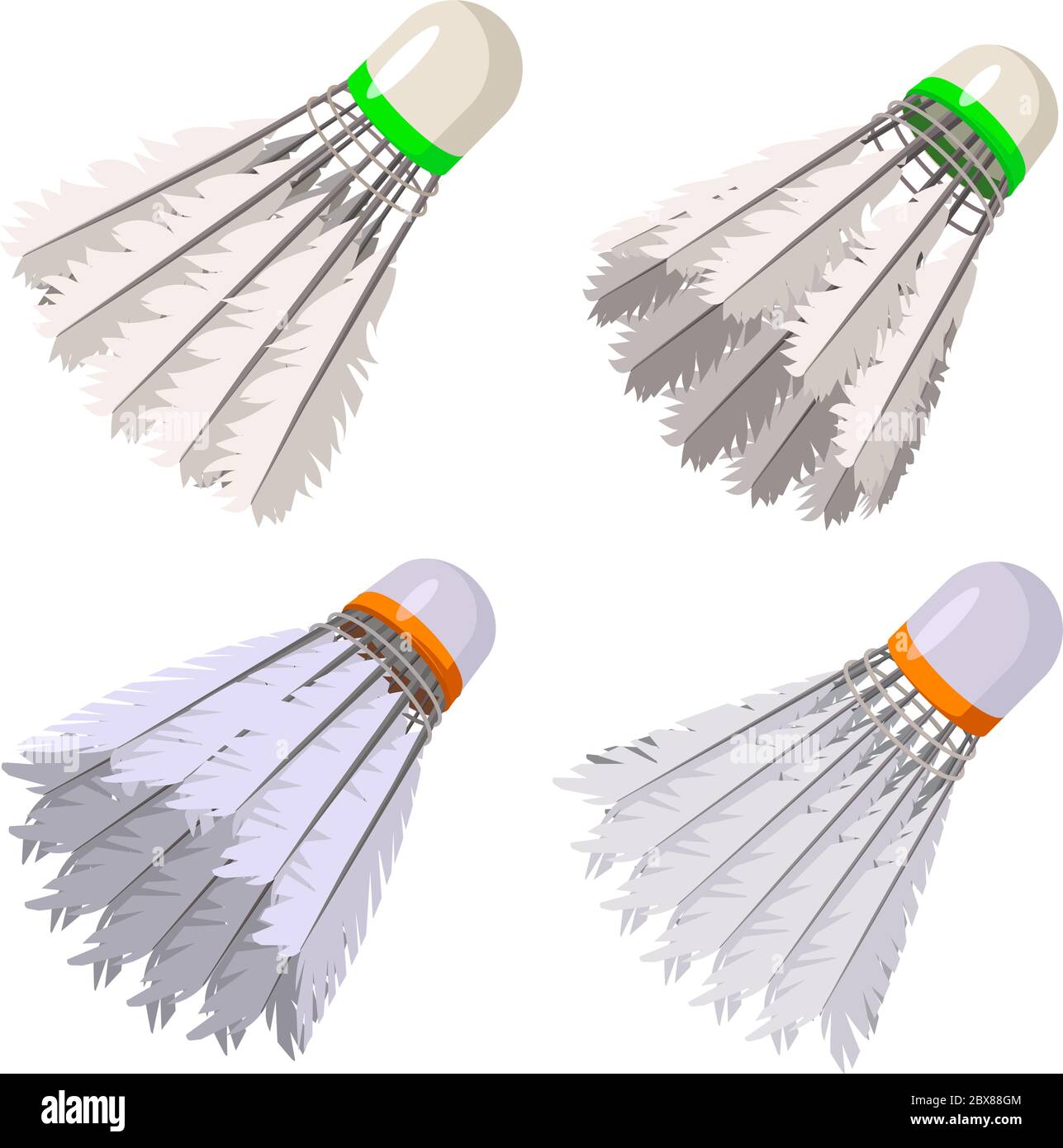 Shuttlecock icons set. Cartoon set of shuttlecock vector icons for web ...