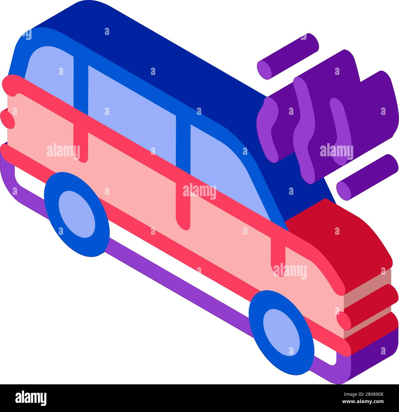 Smoking Car isometric icon vector illustration Stock Vector Image & Art ...
