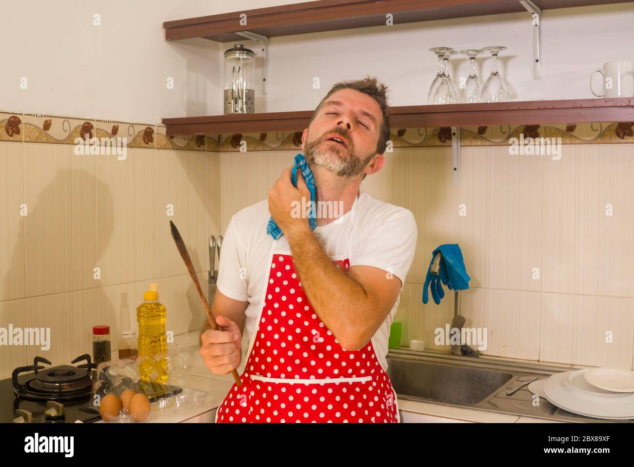 Chef kitchen stressed hi-res stock photography and images - Alamy