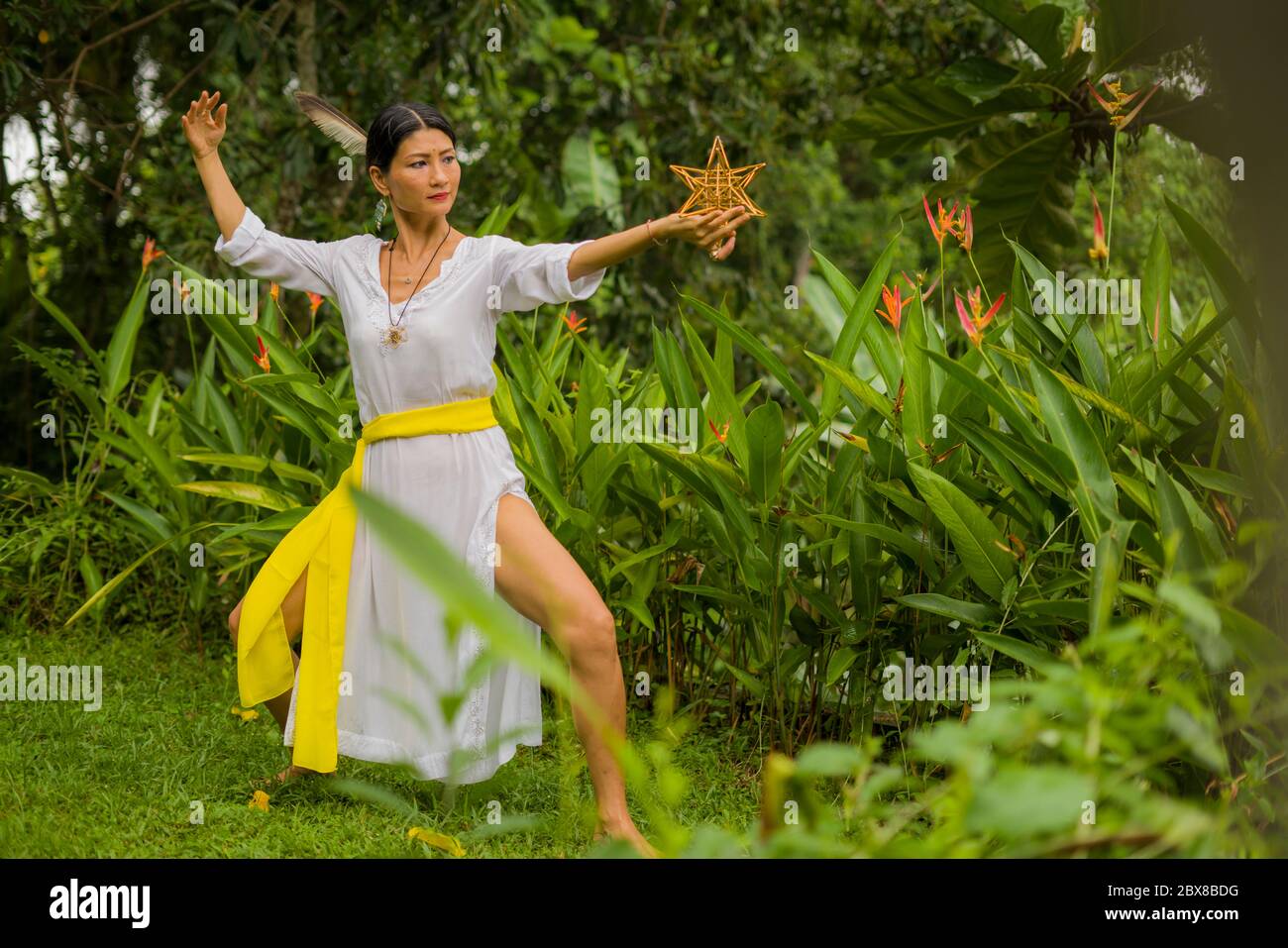 mind and body connection - beautiful and happy healer Asian woman ...