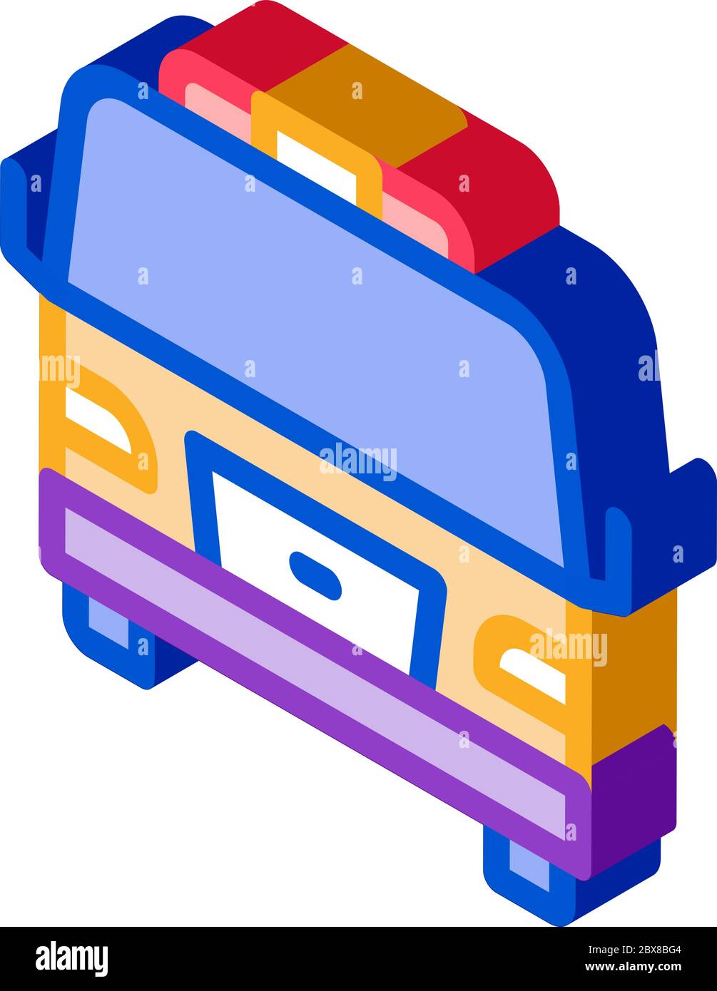 Tow Car Truck isometric icon vector illustration Stock Vector Image ...