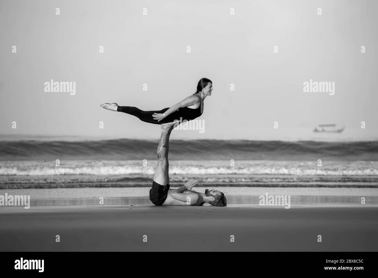Acrobatic couple Black and White Stock Photos & Images - Alamy