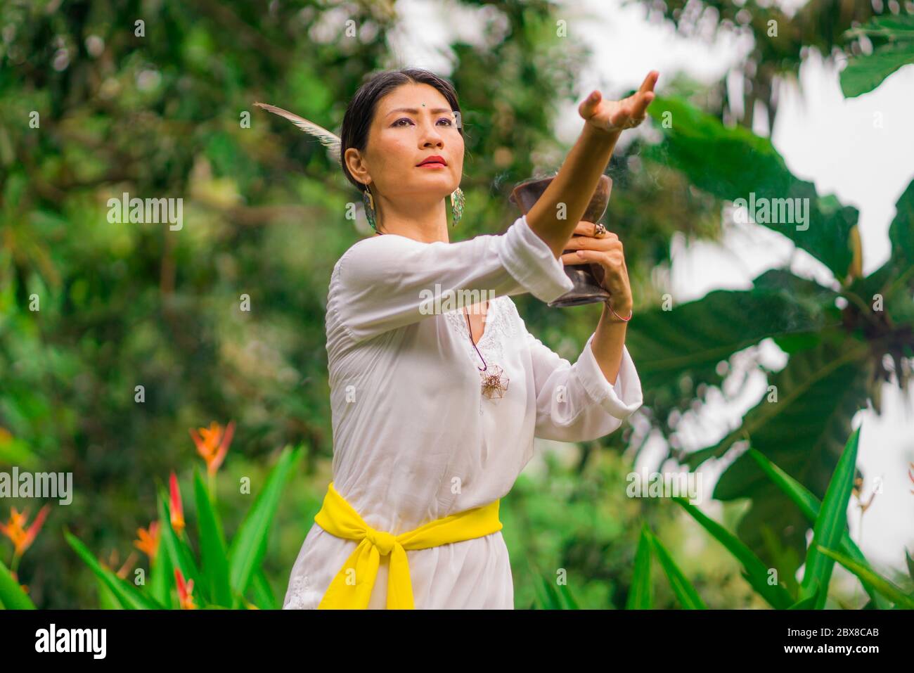mind and body connection - beautiful and happy healer Asian woman ...