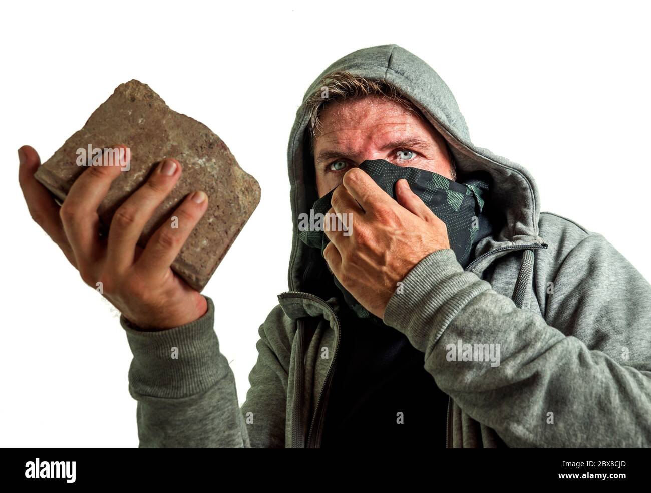 Throwing brick hi-res stock photography and images - Alamy