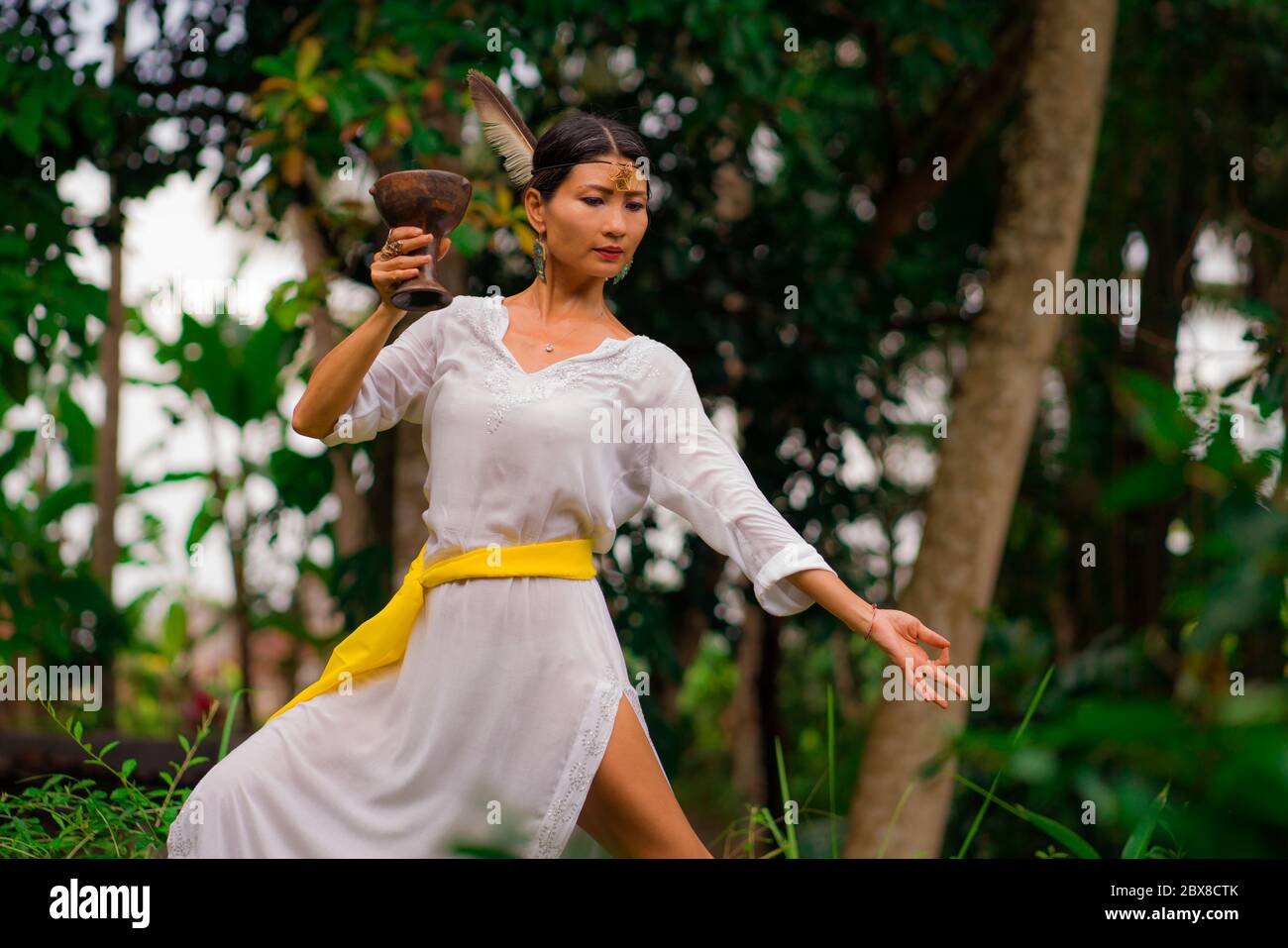 mind and body connection - beautiful and happy healer Asian woman ...