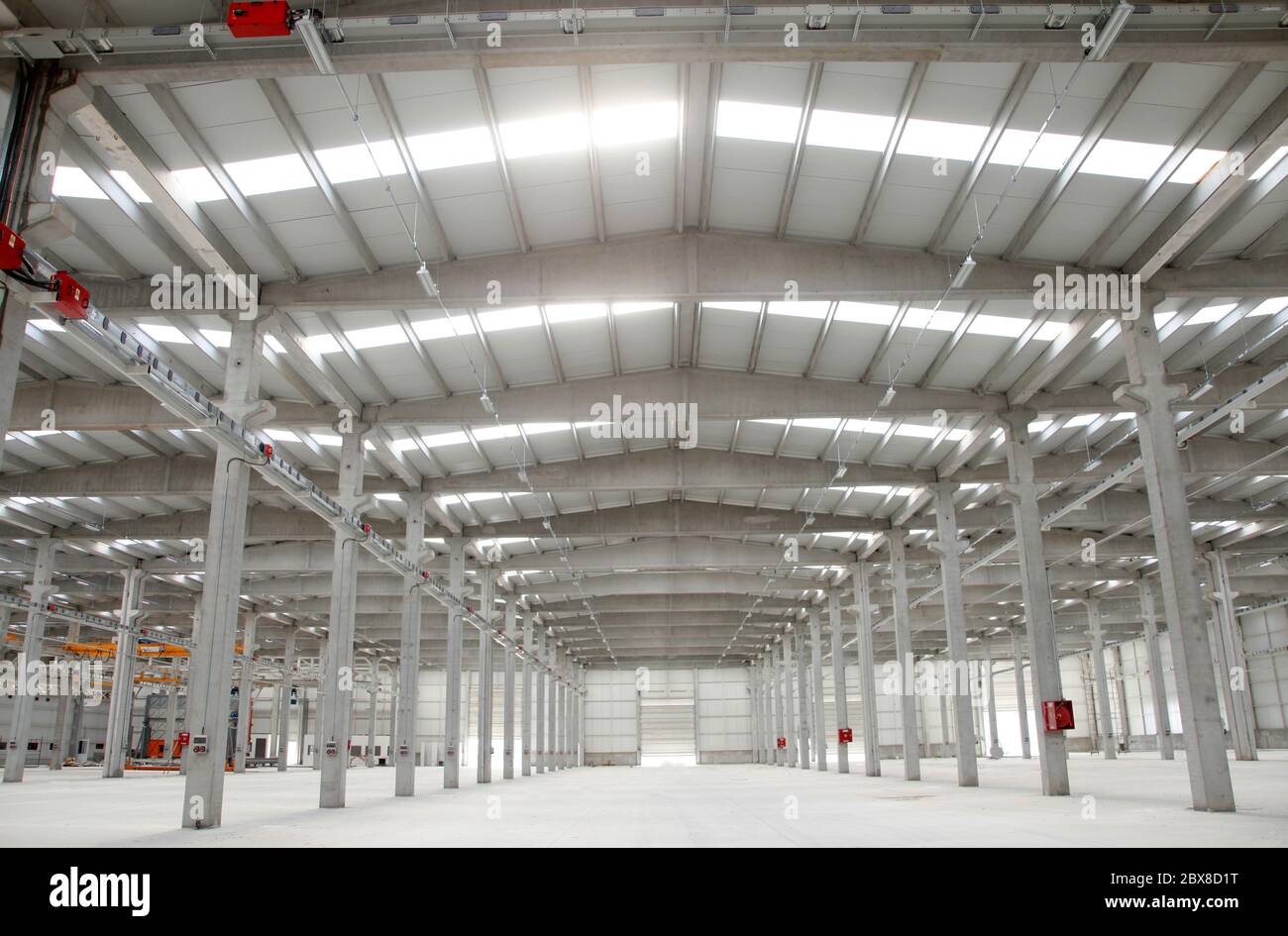 Modern, large factory interior. Background Stock Photo - Alamy