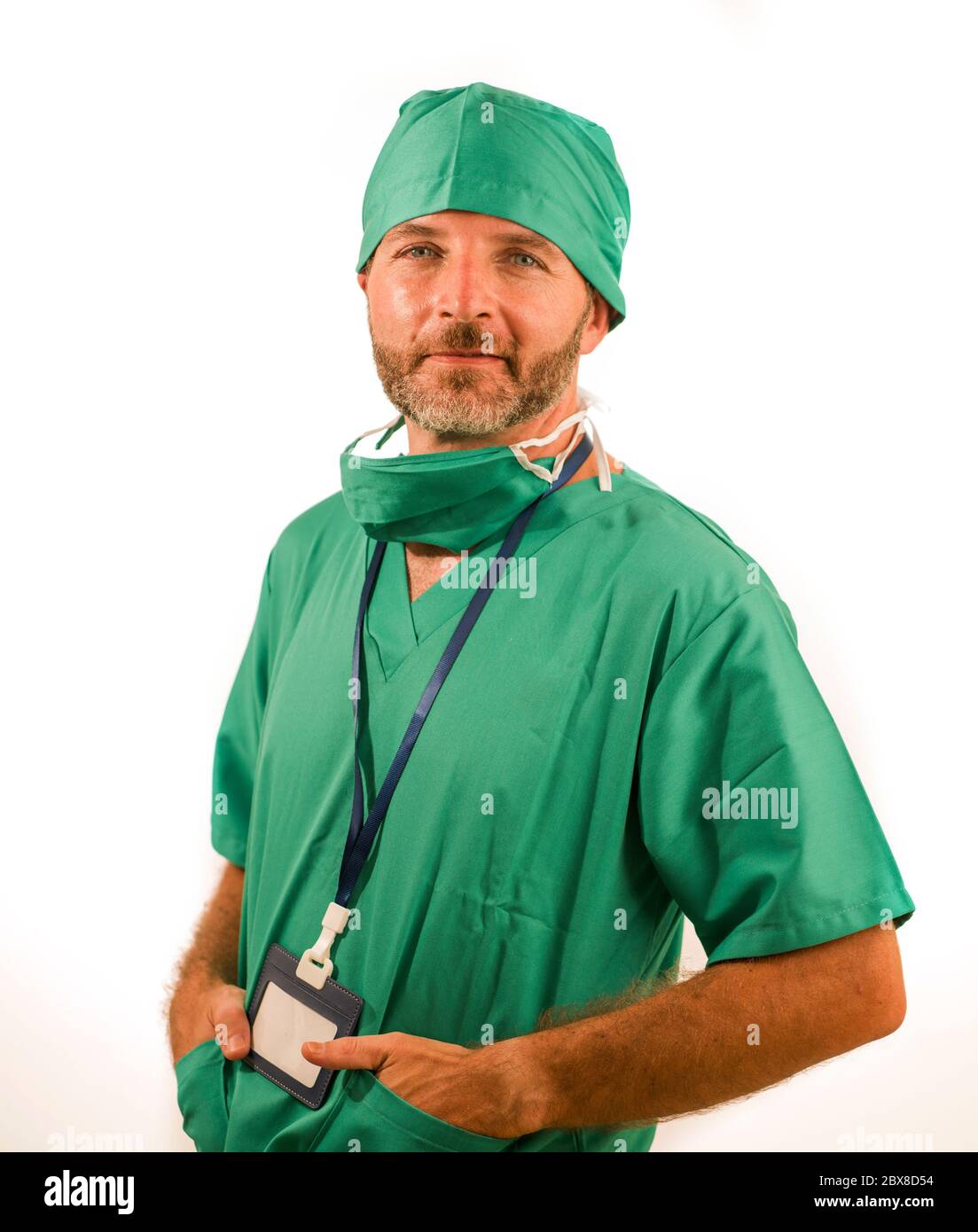 hospital clinic staff portrait of attractive and successful physician ...
