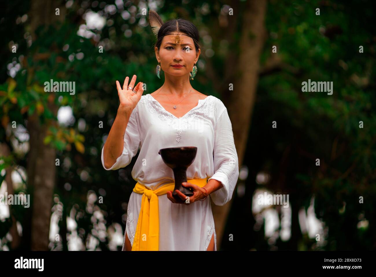 mind and body connection - beautiful and happy healer Asian woman ...