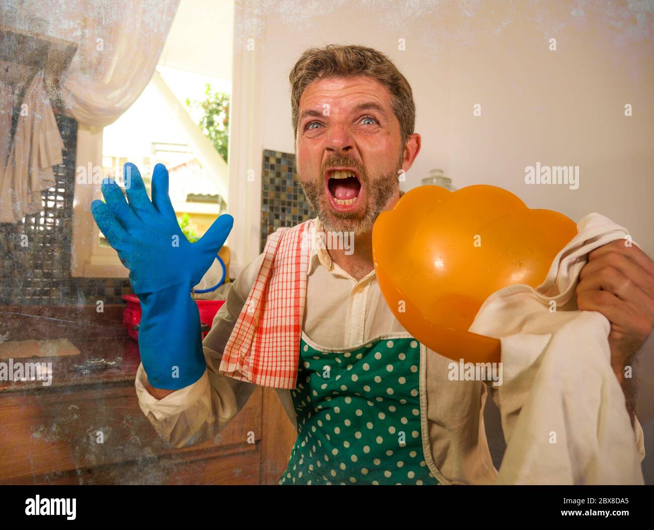 Portrait adult sad man cooking hi-res stock photography and images - Alamy