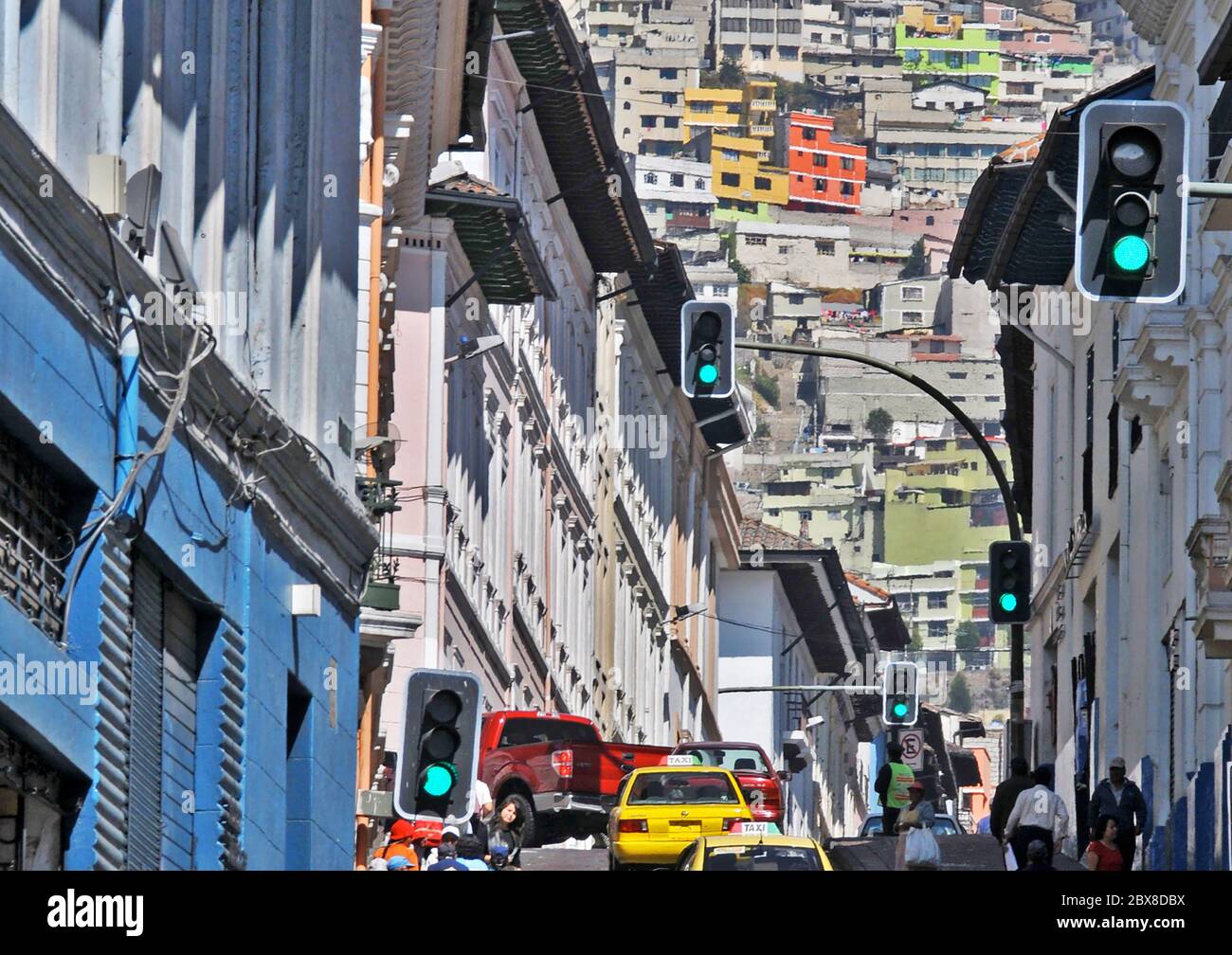 Ecuador quito downtown traffic hi-res stock photography and images - Alamy