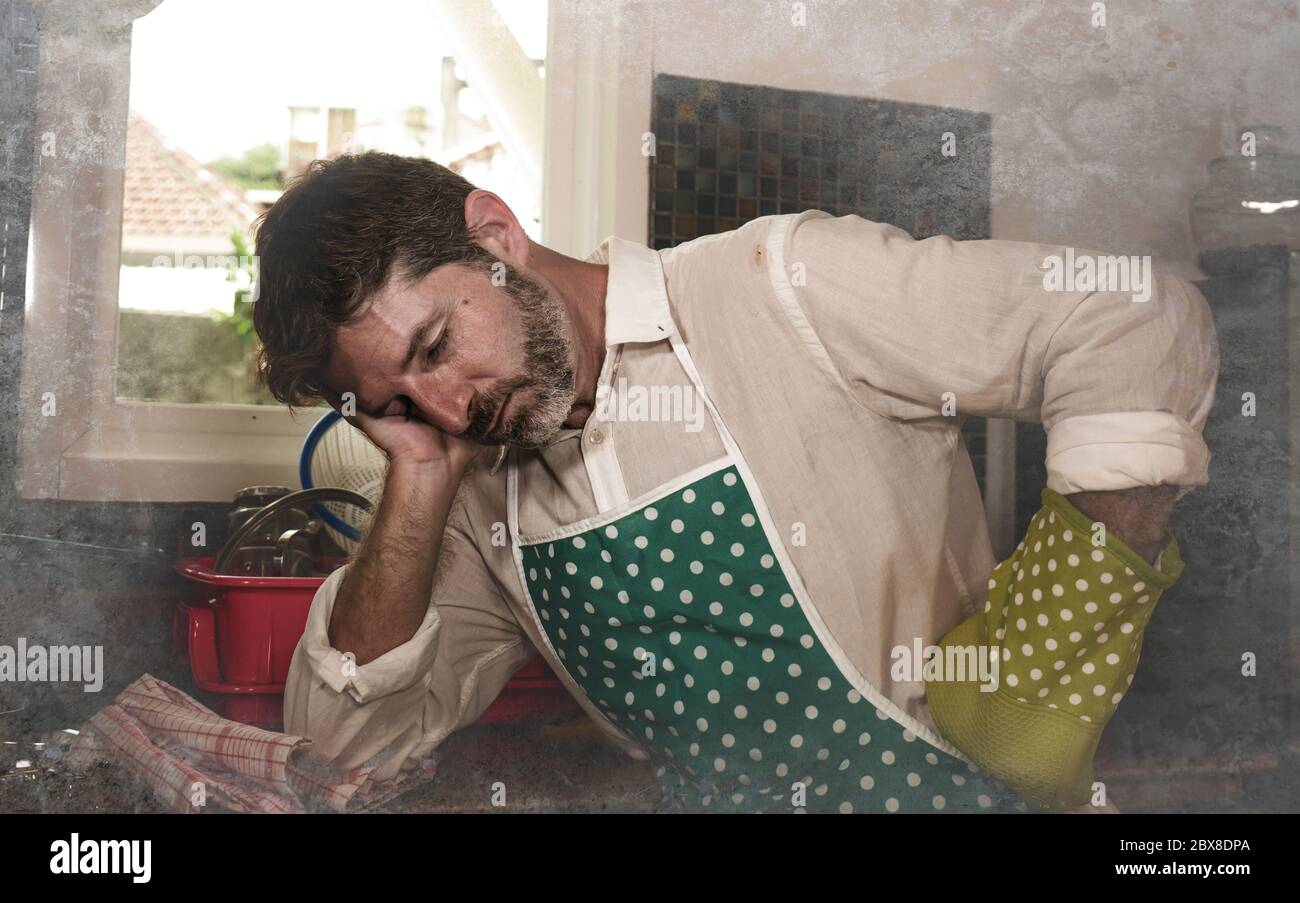 Portrait adult sad man cooking hi-res stock photography and images - Alamy