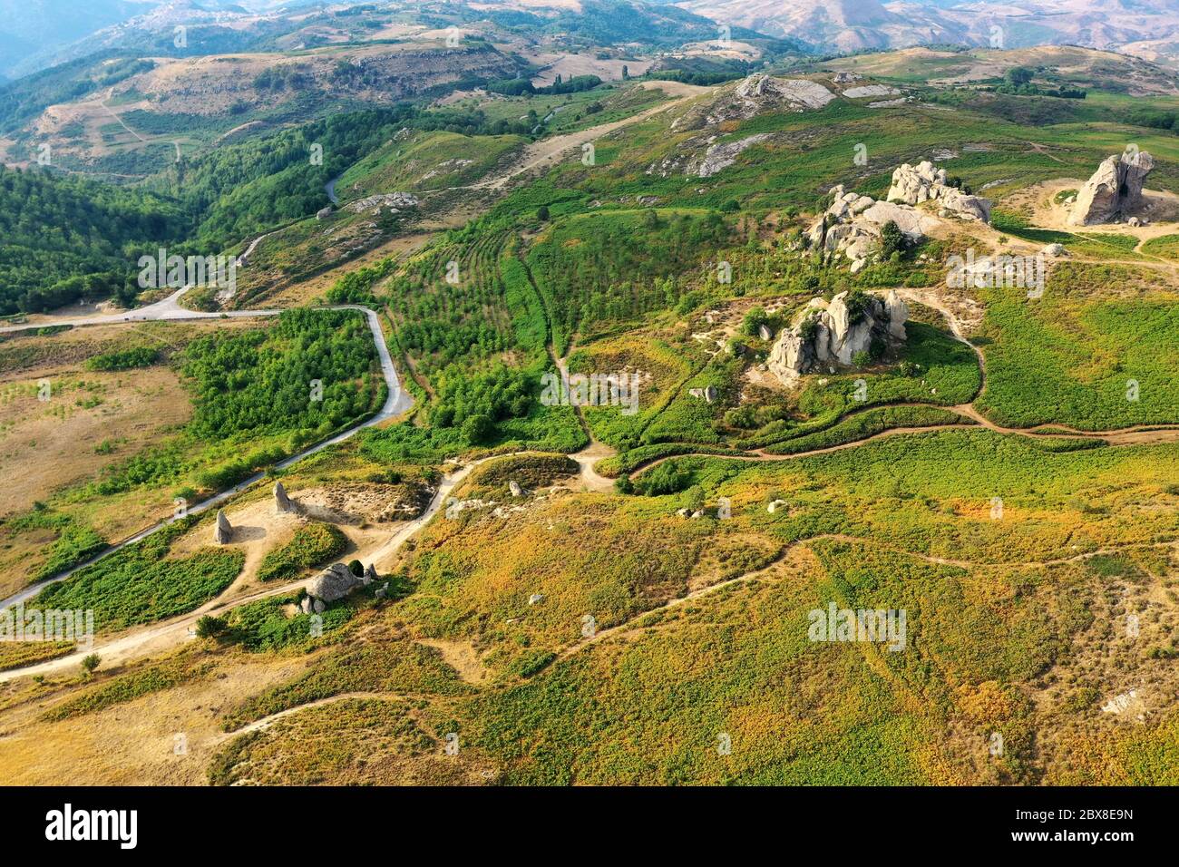 Megalites of Argimusco in Sicily-Montalbano Elicona in a aerial ...