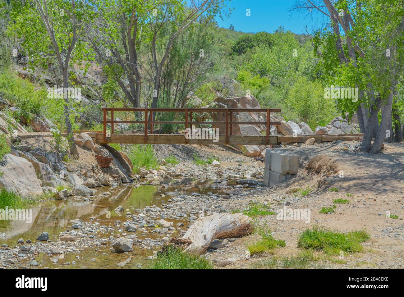 A bridge spans over a finger cove on Fain Lake Stock Photo - Alamy