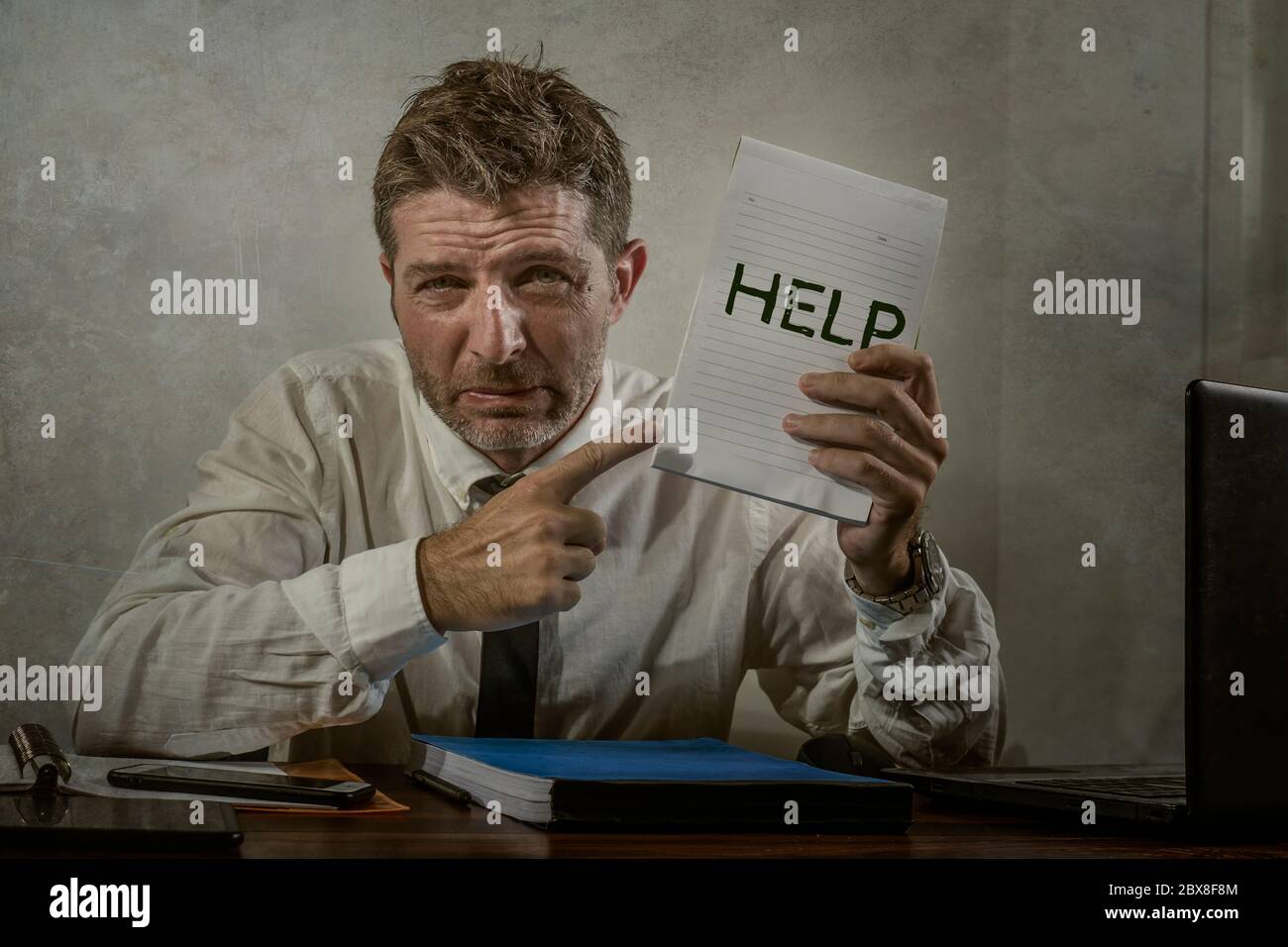 Man Crying Desk High Resolution Stock Photography and Images - Alamy
