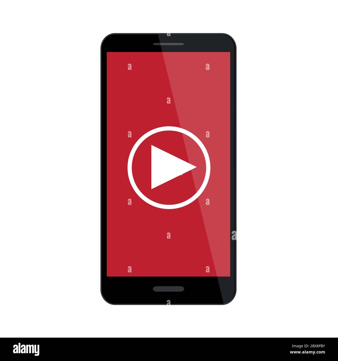 smartphone with video player app on screen vector illustration EPS10 ...