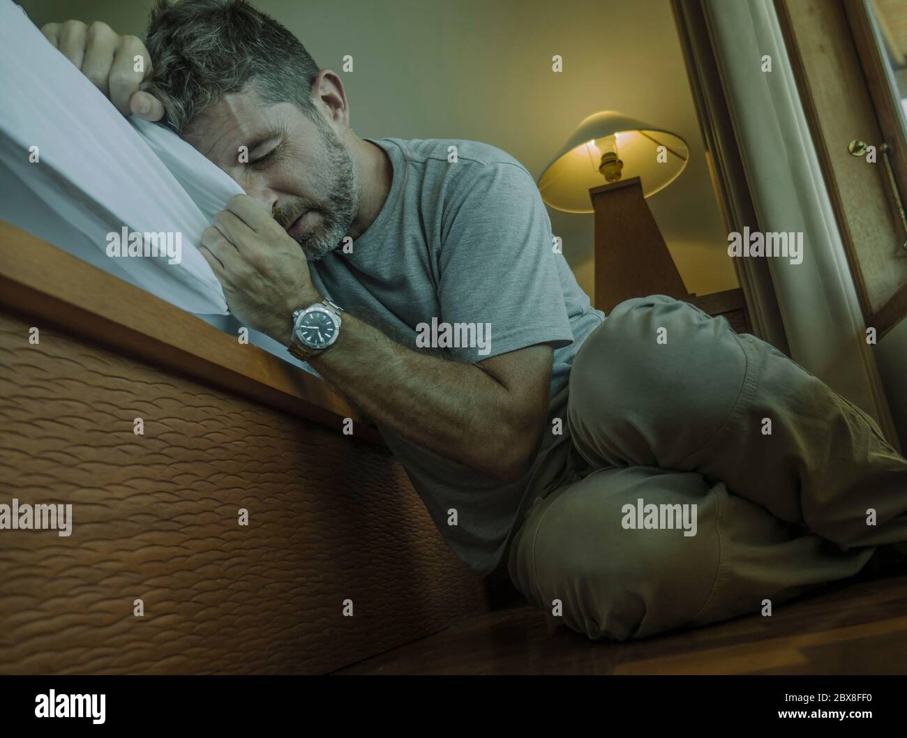 Crying Man On Bed High Resolution Stock Photography and Images - Alamy
