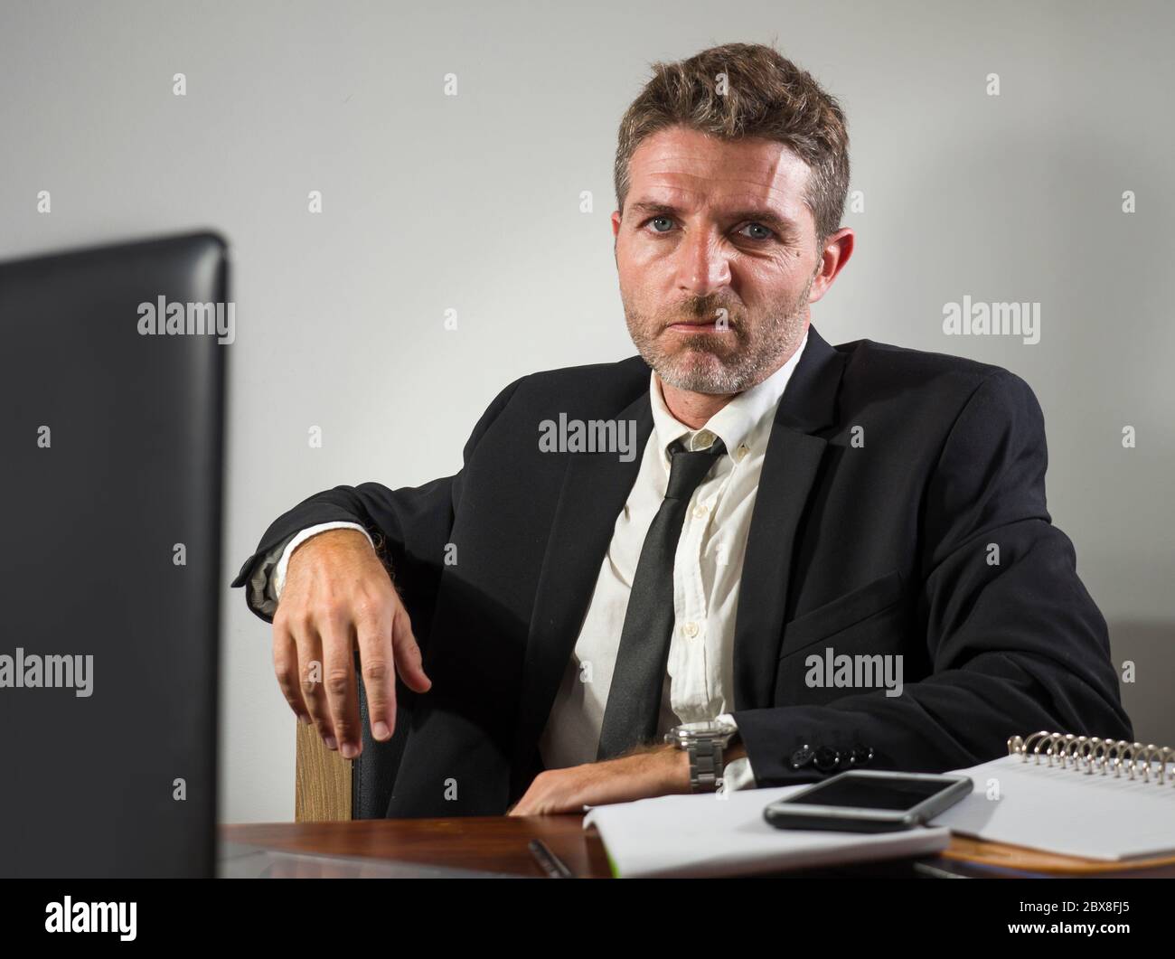 Exhausted financial accountant suffering hi-res stock photography and ...