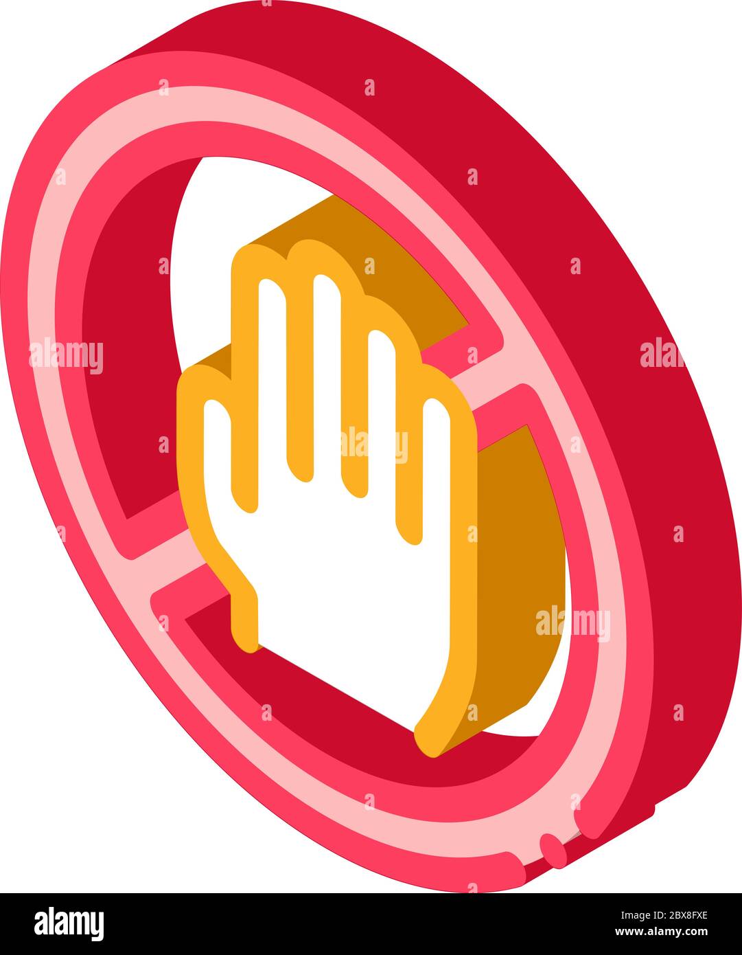 Hand Crossed Mark isometric icon vector illustration Stock Vector Image ...