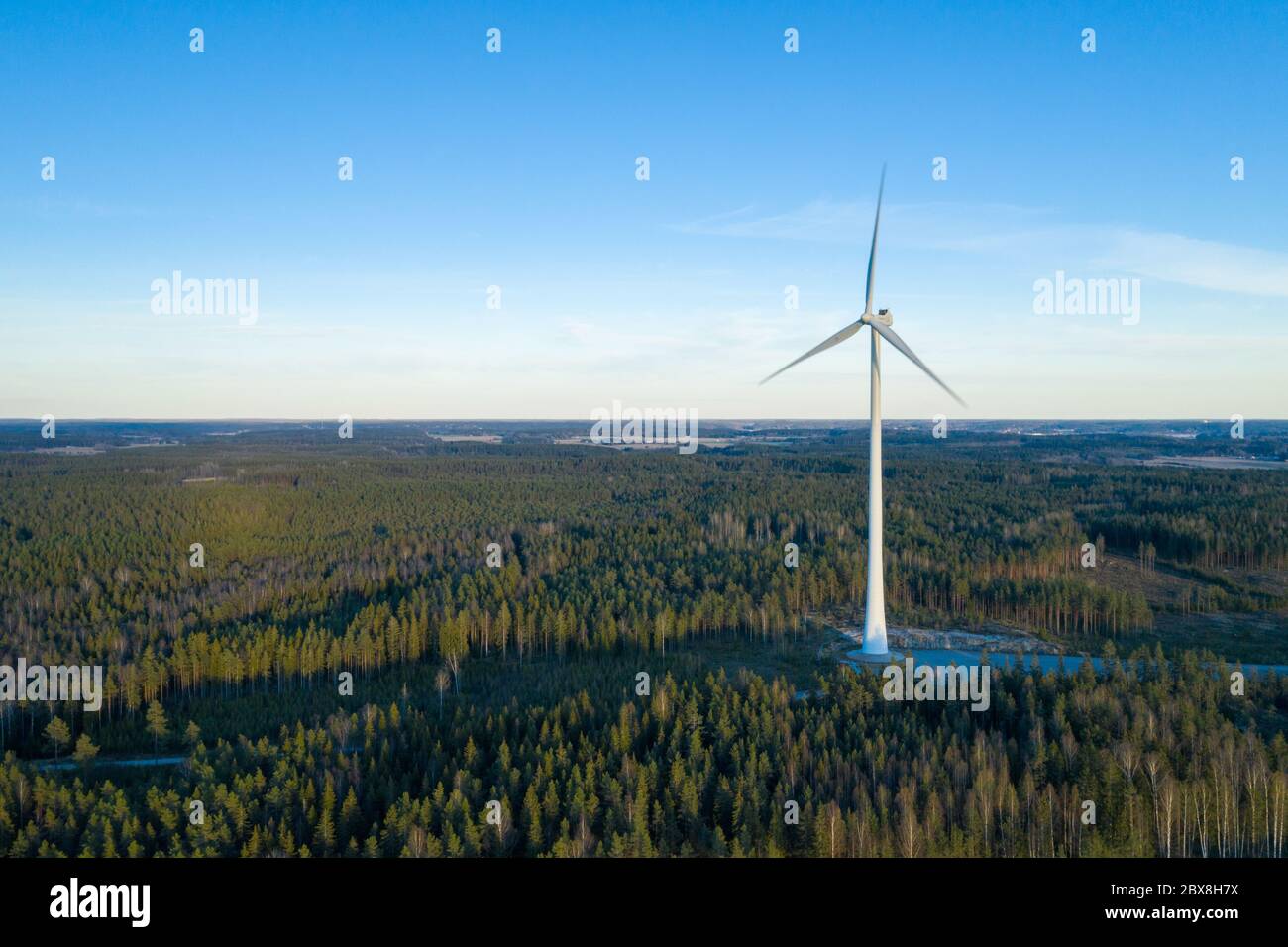 A wind turbine in the middle of boreal forest Stock Photo - Alamy