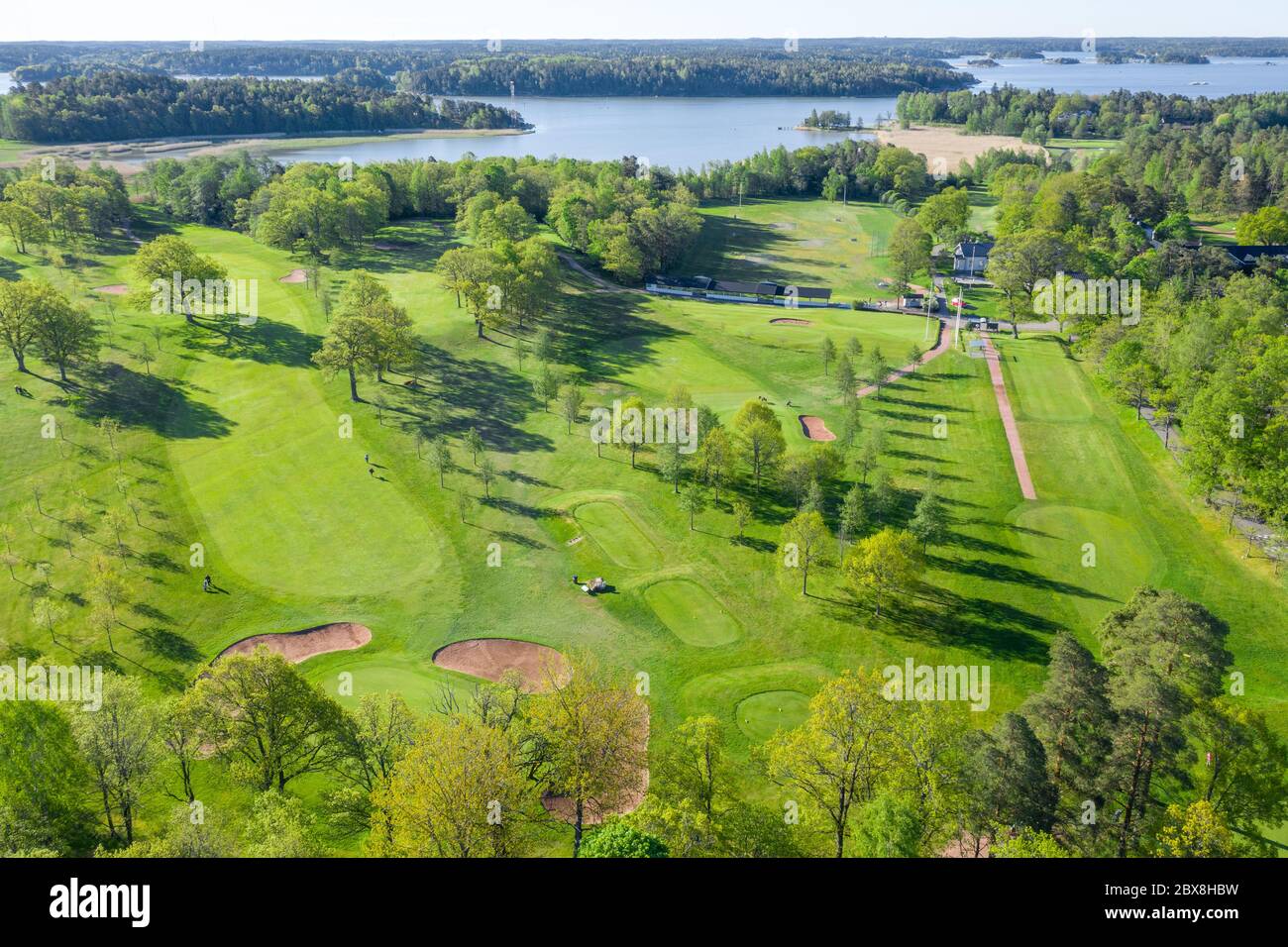 Top aerial view golf course hi-res stock photography and images - Alamy
