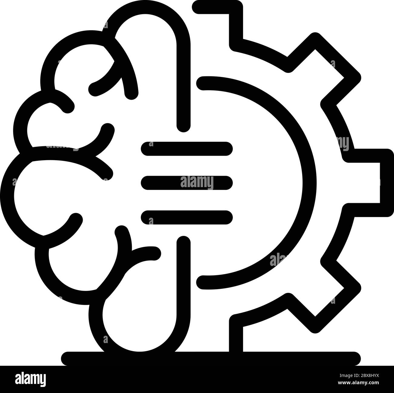 Engine brain icon outline Black and White Stock Photos & Images - Alamy