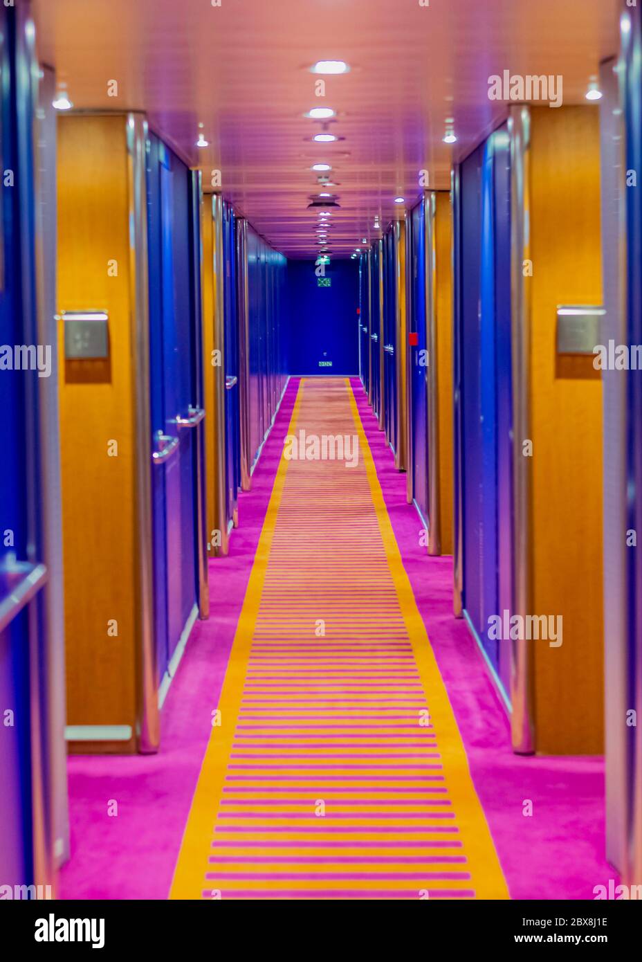 Cruise ship corridor recedes into the distance Stock Photo - Alamy