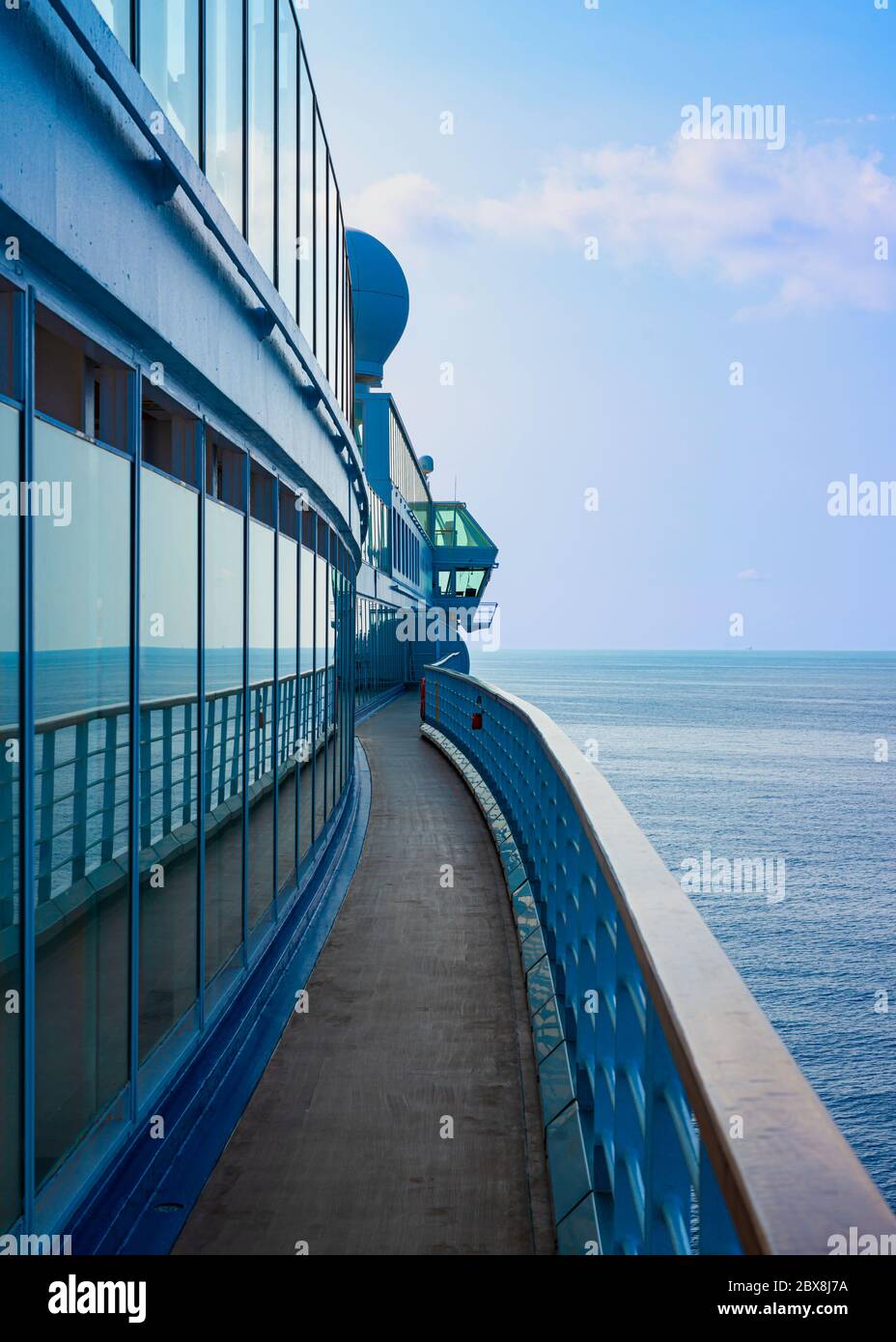 View of a promenade on a cruise ship Stock Photo - Alamy