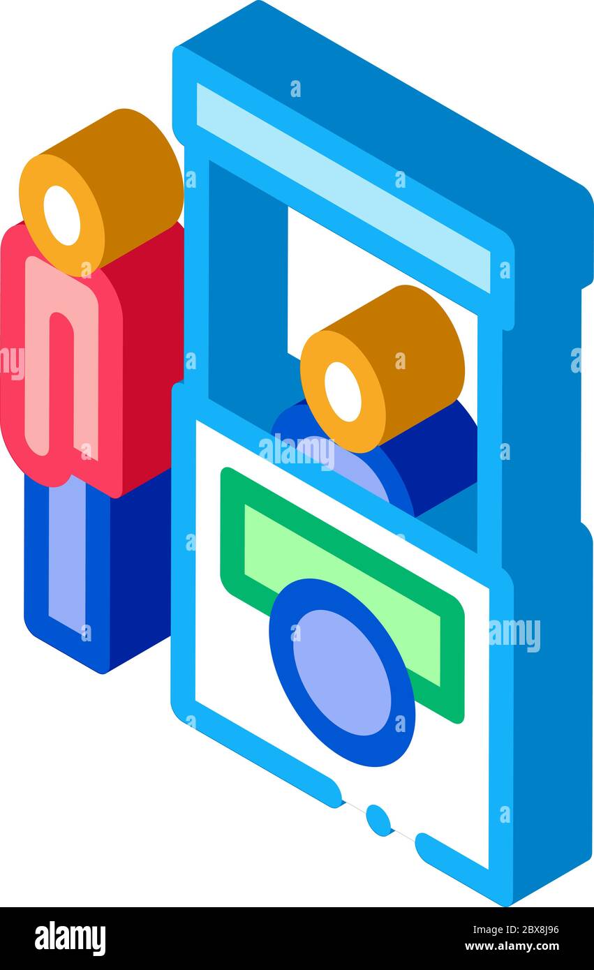Passport Control isometric icon vector illustration Stock Vector Image ...