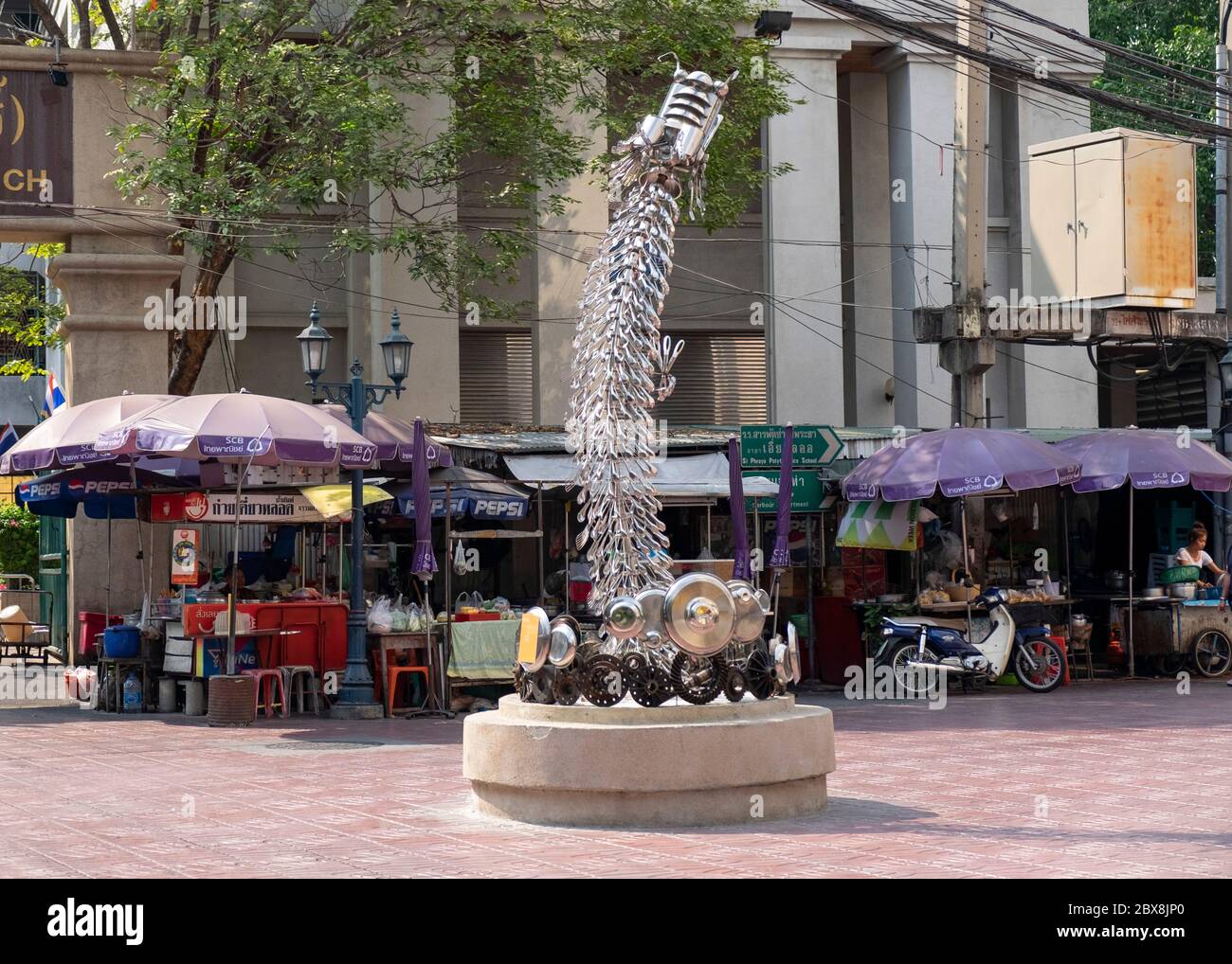 Talad Noi Dragon sculpture made of household appliances in Talat Noi ...
