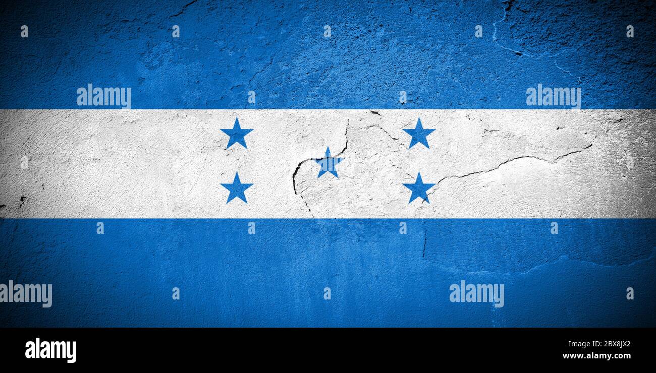Honduras flag painted on grungy cracked wall Stock Photo - Alamy